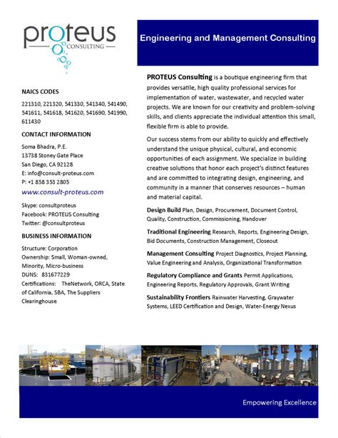 Proteus Consulting Proteus Consulting Capability Statement