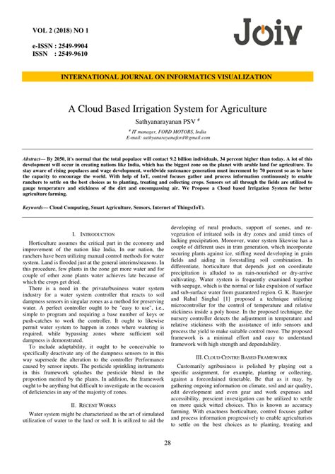 Pdf A Cloud Based Irrigation System For Agriculture