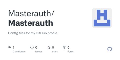 GitHub Masterauth Masterauth Config Files For My GitHub Profile