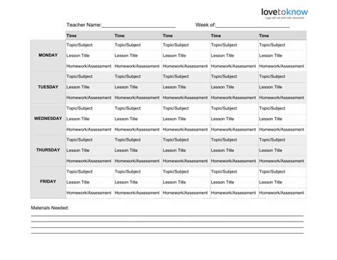 Weekly Lesson Plan Template Download Fillable Pdf Templateroller