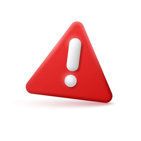 Premium Vector 3d Icon Of Red Warning Triangle Sign Warning And Danger Notification Symbol