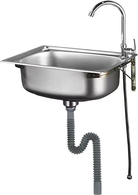 Spülbecken Mit Armatur Waschbecken Ausgussbecken Edelstahl Wandmontage Waschbecken