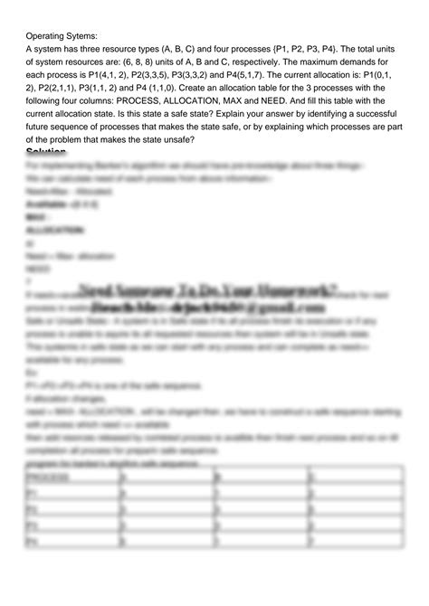 Solution Operating Sytems A System Has Three Resource Types A B C