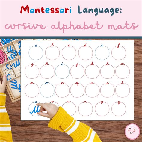 Printable Alphabet Mats Cursive Font Phonetic Objects To Alphabet Work Mat Montessori