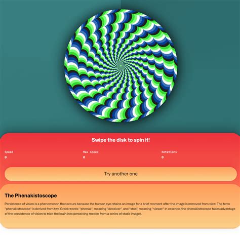 how to create a javascript spinner with phenakistoscope effect