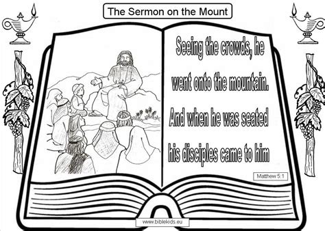 Sermon On The Mount Coloring Page Sketch Coloring Page