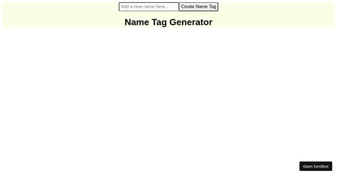 name tag generator ui codesandbox