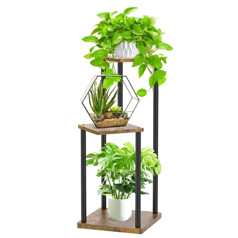 3 Tier Plant Stand Indoor Metal Wood Tiered Corner Plant Stands Pot Holder Wood
