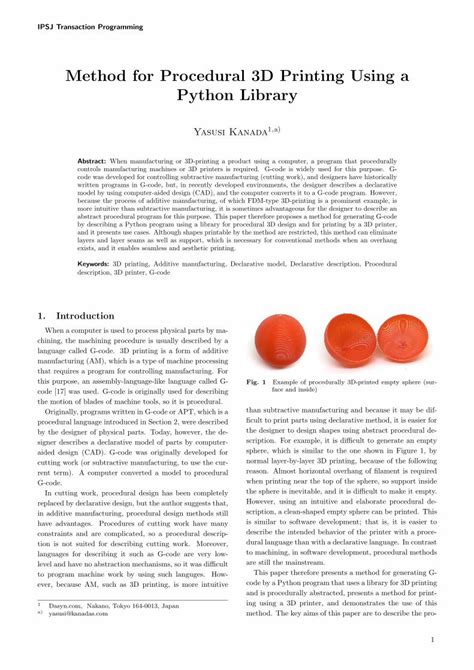 Pdf Method For Procedural 3d Printing Using A Python Library