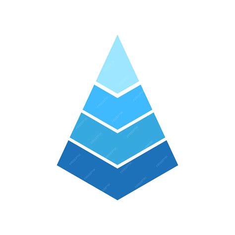 premium vector pyramid shape with four charts blue data segments for