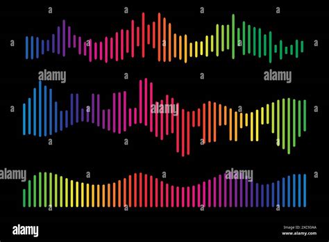 Digital Sound Wave Equalizer Simple Audio Sound Waves Effect Stock