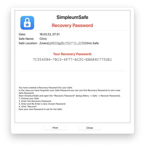 Create Recovery Password