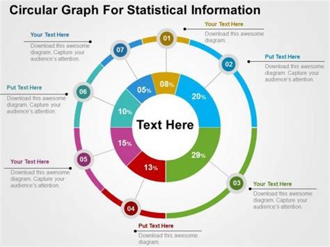 Circular Graph For Statistical Information PowerPoint Template