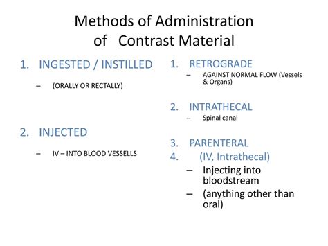 Ppt Radiographic Contrast High Vs Low Contrast Media Powerpoint