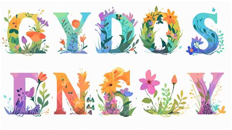 Elegant Flower Patterned Ornate Lowercase Letters Typeface Premium Ai