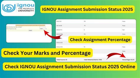 Ignou Assignment Submission Status 2025 Check Your Progress Now
