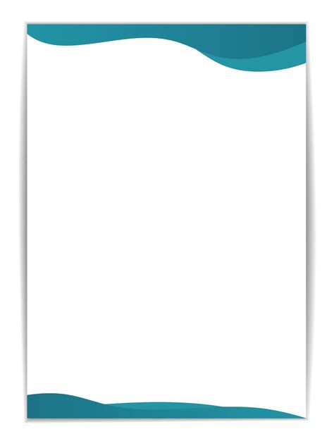 A4 Invoice Template With Minimalist Design Border Gradient Blue Wave Pattern At The Top And