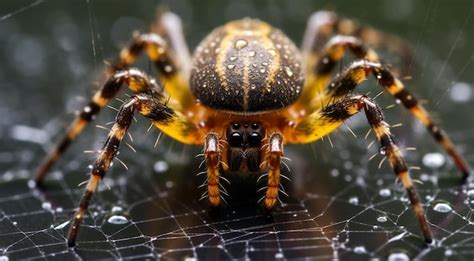 Premium Ai Image Closeup Of Spider On A Web Wild Spider Spider On