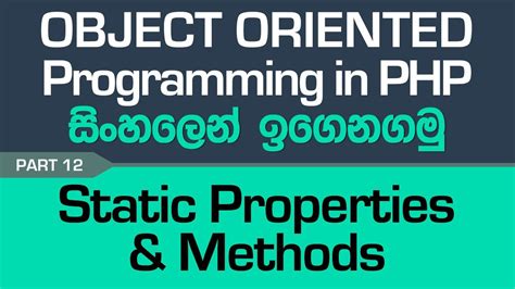 Static Properties And Methods Methods Php Object Oriented Programming