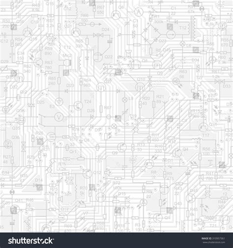 Vector Seamless Background Electrical Circuit Radio Stock Vector Royalty Free 310957361