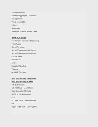 Sap Bw On Hana DOCX Databases Computer Software And Applications