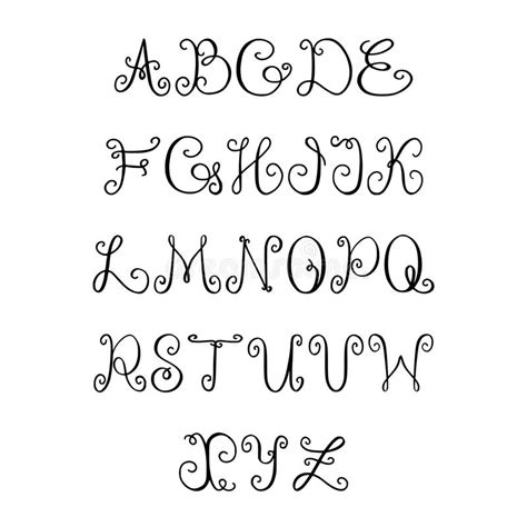 Vector Hand Drawn Brush Painted Letters Stock Vector Illustration Of