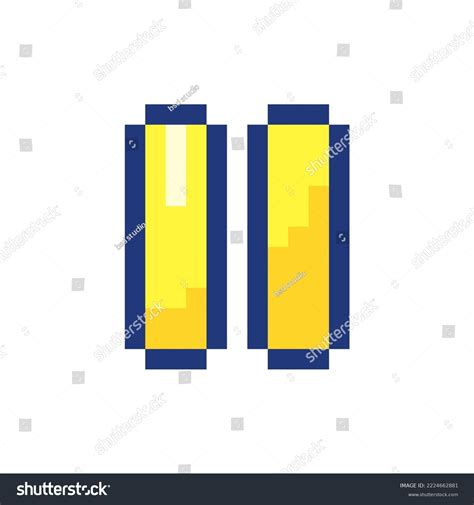 Pause Button Pixelated Rgb Color Ui Stock Vector Royalty Free
