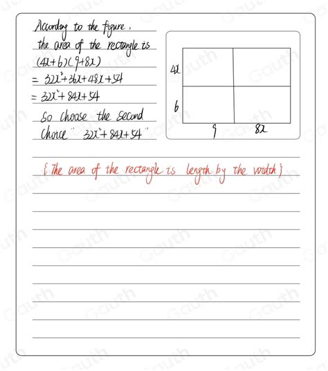 Solved Consider The Following Rectangle How Can We Express The Area Of The Rectangle In Terms