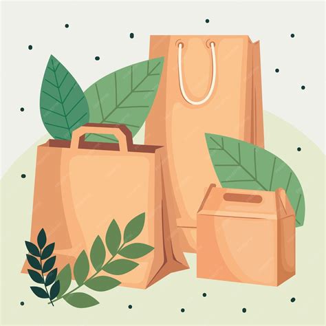 Premium Vector Ecology Box With Bags
