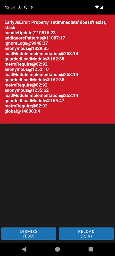 Property Setimmediate Doesnt Exist In React Native Expo Stack Overflow