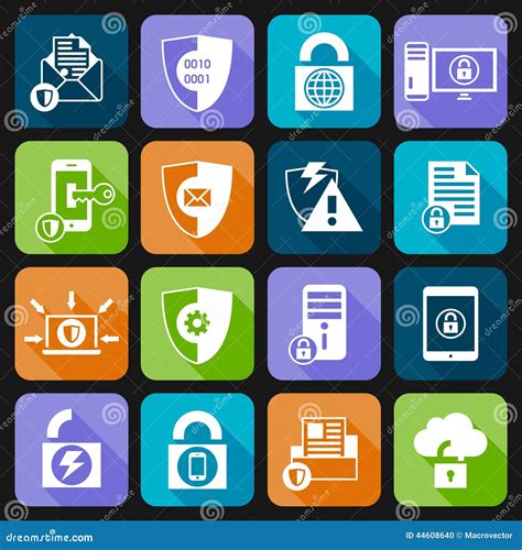 Data Protection Security Icons Stock Vector Illustration Of Business Design 44608640
