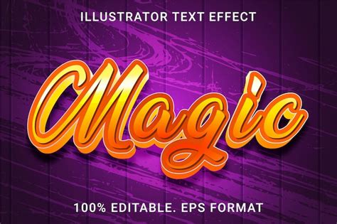 Efecto De Texto Editable De Magic 3d Vector Premium