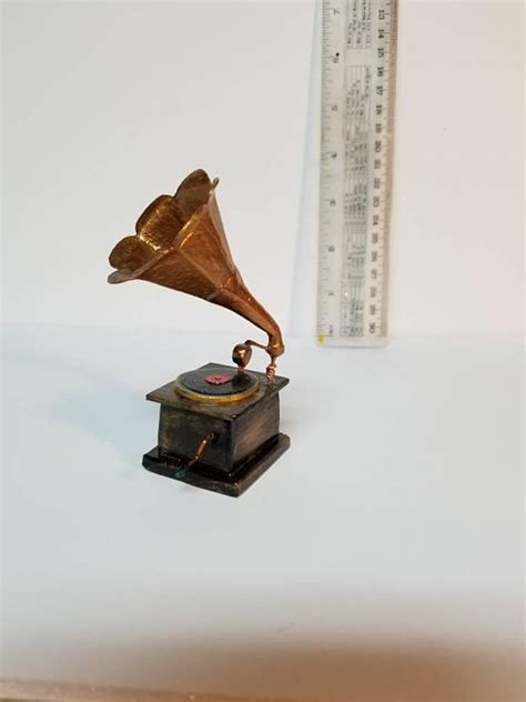 112 Scale Miniature Gramophone Etsy Miniatures Gramophone Etsy