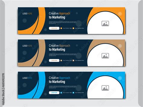 Geometric Inspired Banner Design For Your Linkedin Profile Header And Cover Stock Vector