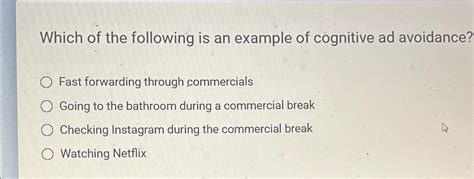 Solved Which Of The Following Is An Example Of Cognitive Ad