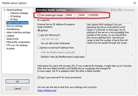 나의 일상 filezilla ftp server setting with passive mode