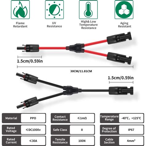 Cable Connector Mc4 Branch Y Adapter Connectors M M F And F F M For