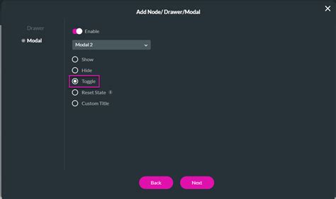 Toggle Action For Modals