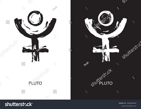 Poster Pluto Astrological Symbol Two Color Stock Vector Royalty Free