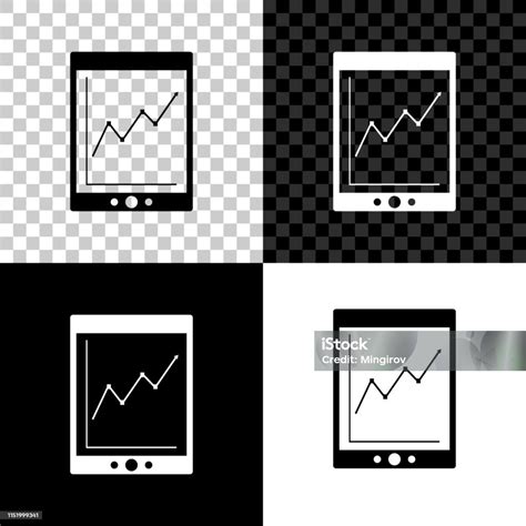 통계 그래프 차트 아이콘 블랙 흰색과 투명 한 배경에 고립 된 태블릿 재무 차트 및 그래프 기호입니다 벡터 일러스트 0명에 대한 스톡 벡터 아트 및 기타 이미지 Istock