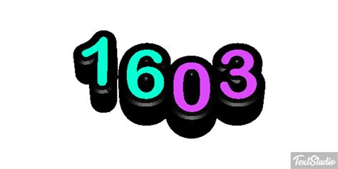 1603 Number Animated  Logo Designs