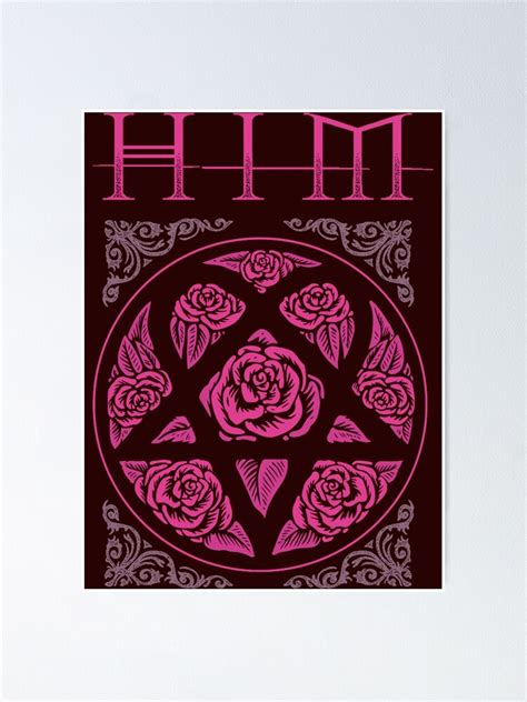 Heartagram Him Band Tee Heartagram Tee Pink Him Band Logo Poster For