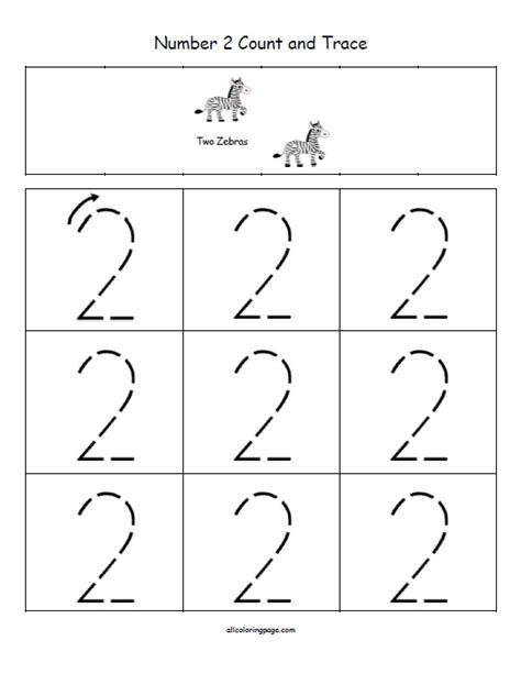 Number Count And Trace All Coloring Page