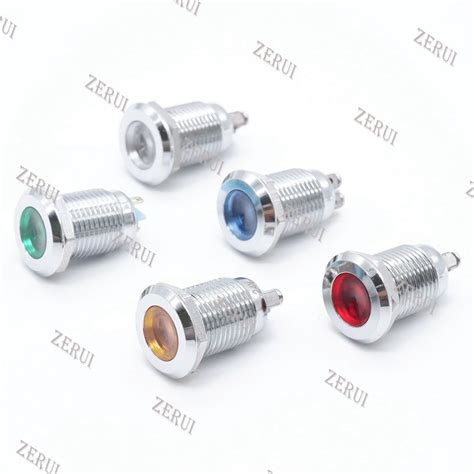 Zr For 12mm Led Metal Indicatorlight 12mm Signal Lamp Pilot Lamp Flat