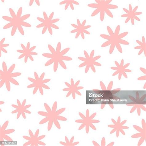 플랫 복고풍 스타일의 꽃 모양에 있는 추상적인 이음새가 없는 패턴입니다 포장 카드 피복을 위한 디자인 흰색 배경에 벡터