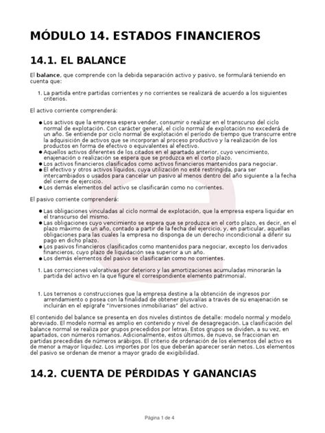 Modulo 14 Estados Financieros Pdf Contabilidad Estado De Resultados
