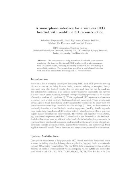 pdf a smartphone interface for a wireless eeg headset with · fig