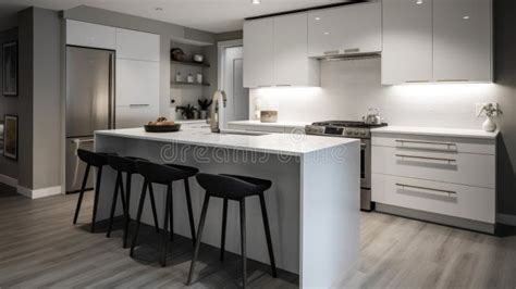 Interior Deisgn Of Kitchen In Modern Style With Statement Backsplash