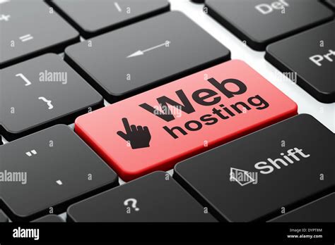 Web Development Concept Mouse Cursor And Web Hosting On Computer