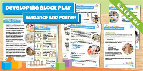 Developing Block Play Guidance And Poster Eyfs Twinkl